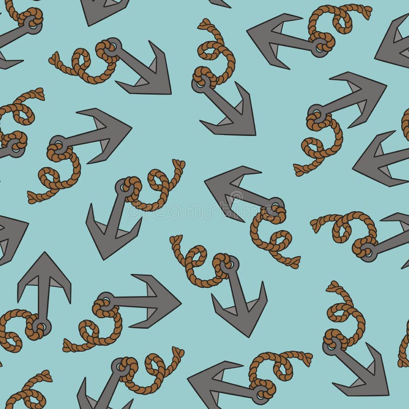 Seamless Texture with Pattern of Stylized Anchors Stock Vector ...