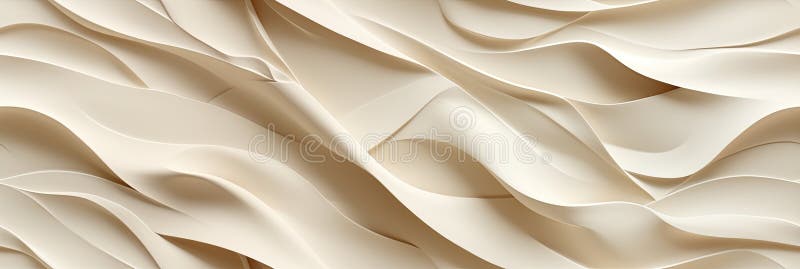Seamless Texture Pattern with Waves on a Beige Background. Wide Banner ...
