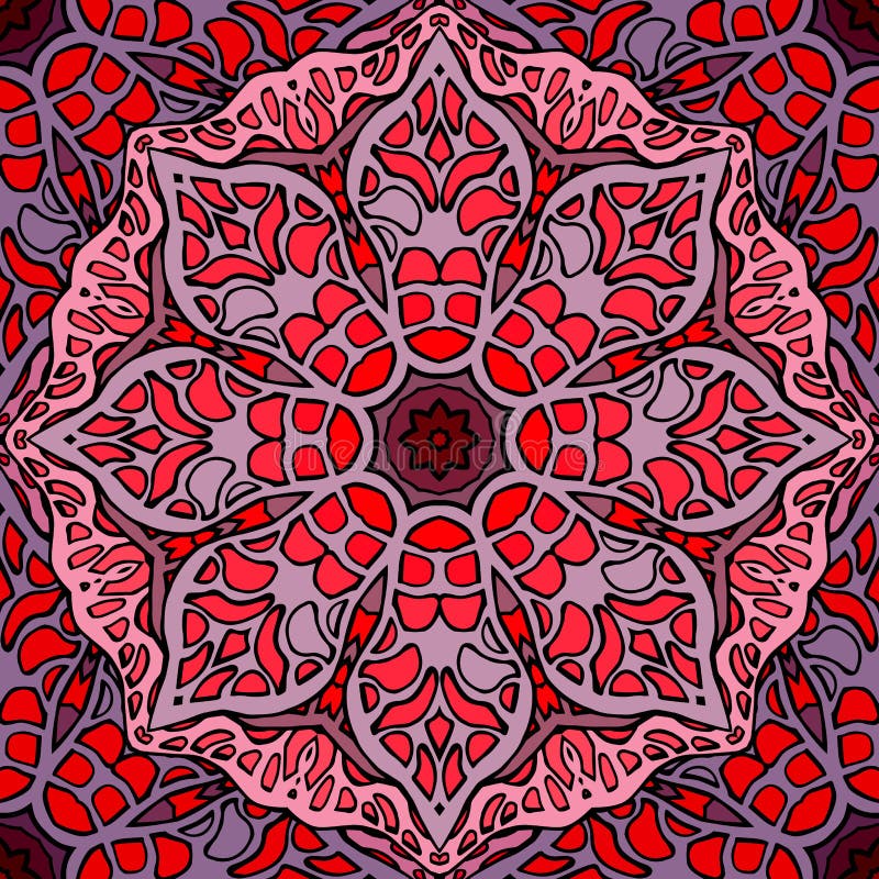 Seamless Texture with Patterned Mandala Stock Vector - Illustration of ...