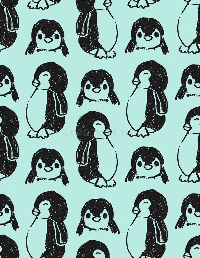 Seamless Texture with Penguin. Repeating Background with Baby Penguin ...