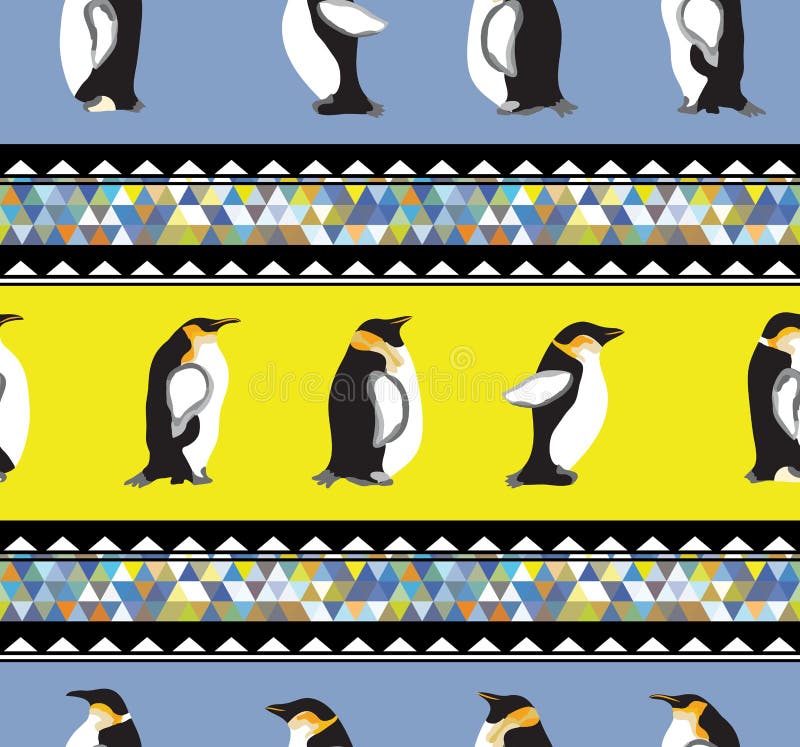 Seamless Texture with Penguins Stock Vector - Illustration of brightly ...