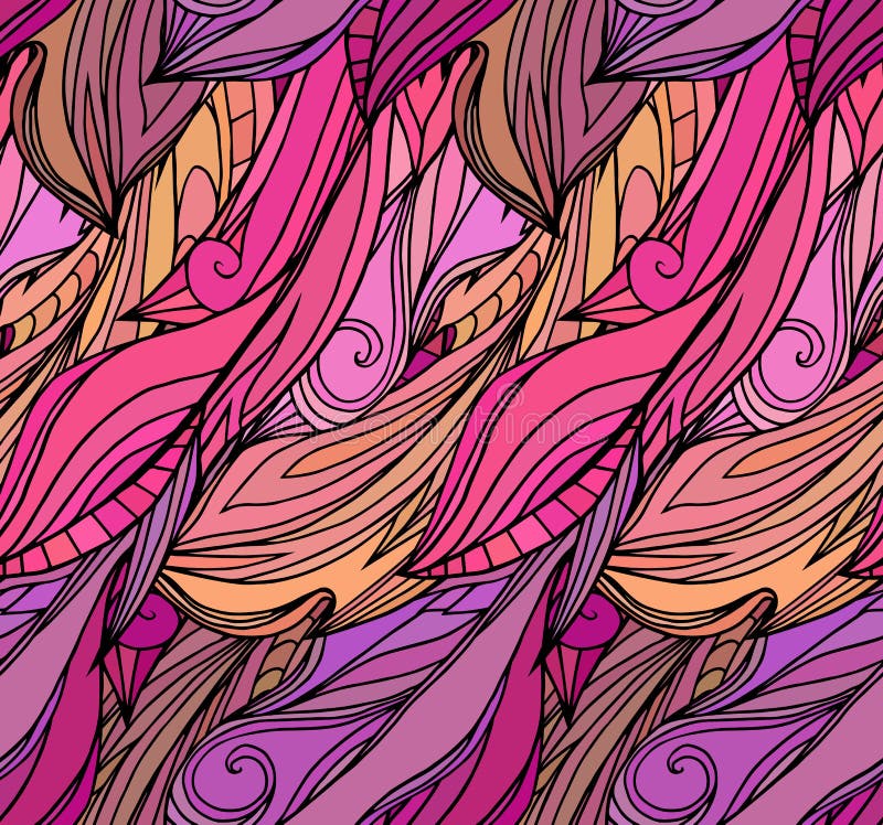 Pink Feathers Swirl Pattern Stock Illustration - Illustration of ...