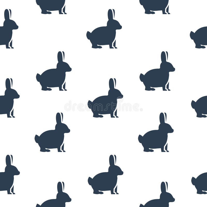 Seamless Texture with Rabbits. Vector Illustration in Flat Style Stock ...