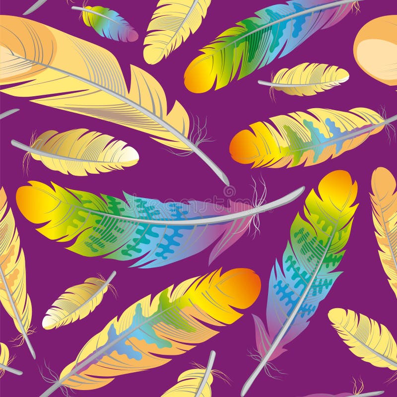 Rainbow Feather Drawing