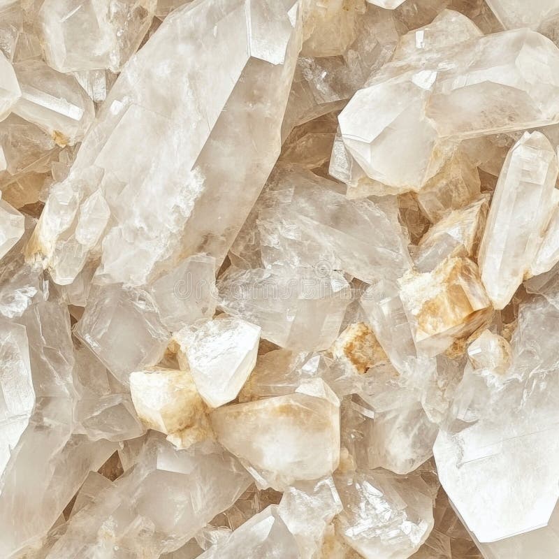 Seamless Texture of Raw Quartz Crystal, High Transparency with White ...