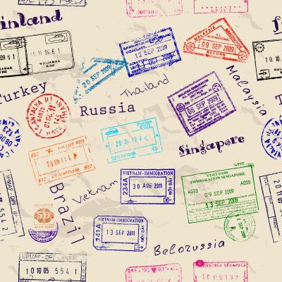 Passport Stamps Seamless Texture Stock Illustrations – 132 Passport ...