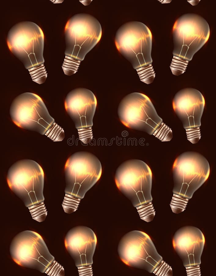 Seamless Texture with Realistic Light Bulbs and Light. Stock Vector ...