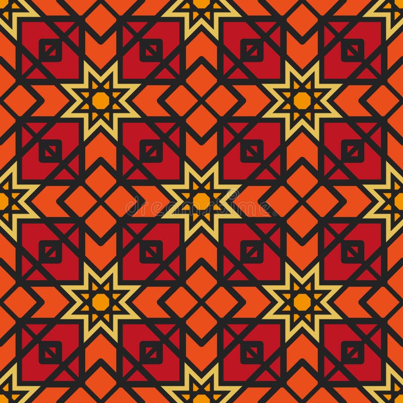 Vector Asian Geometric Pattern Stock Vector - Illustration of arabesque ...