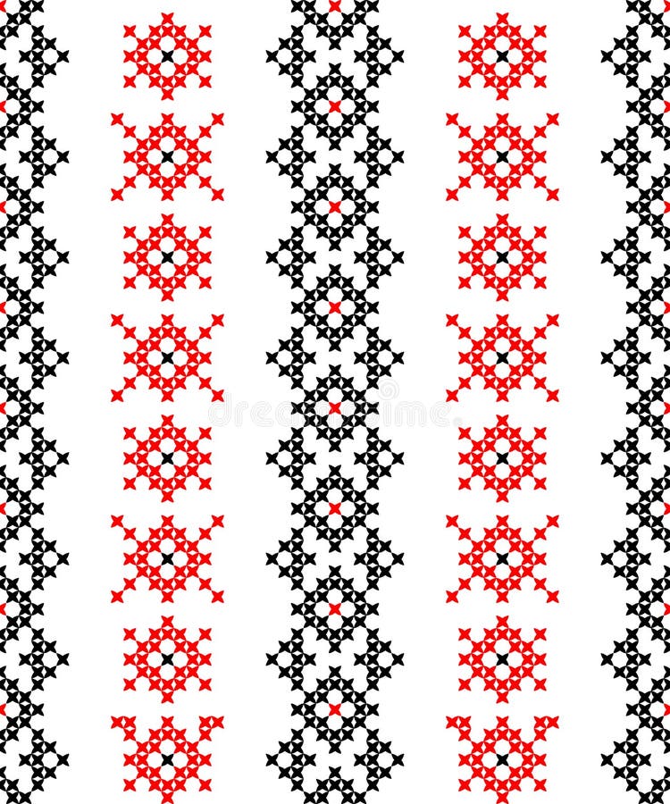 Red and Black Patterns for Embroidery Stitch Stock Vector ...