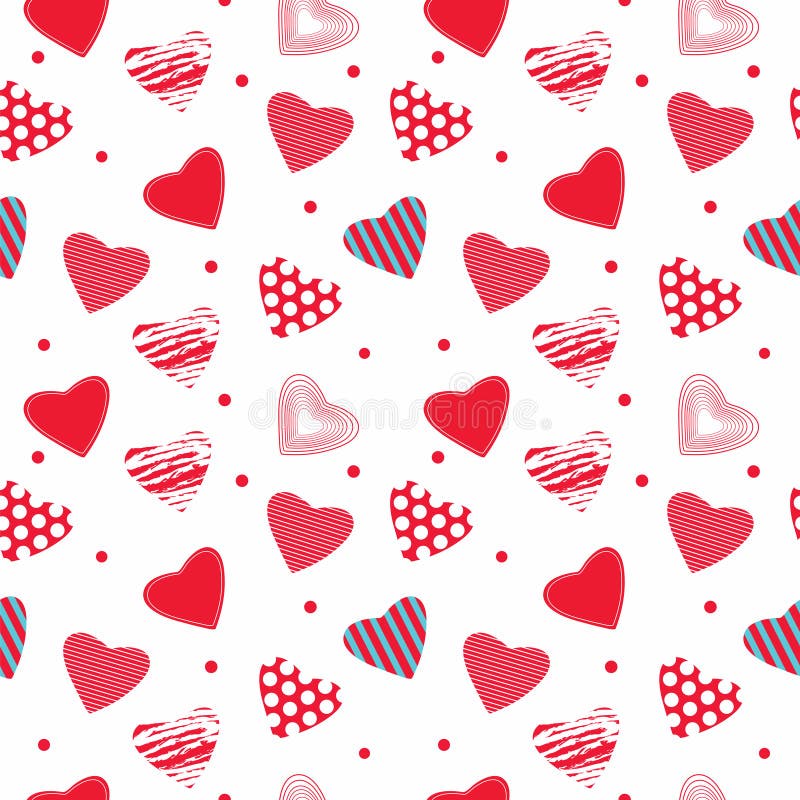 Seamless Texture with Red Hearts Stock Vector - Illustration of card ...