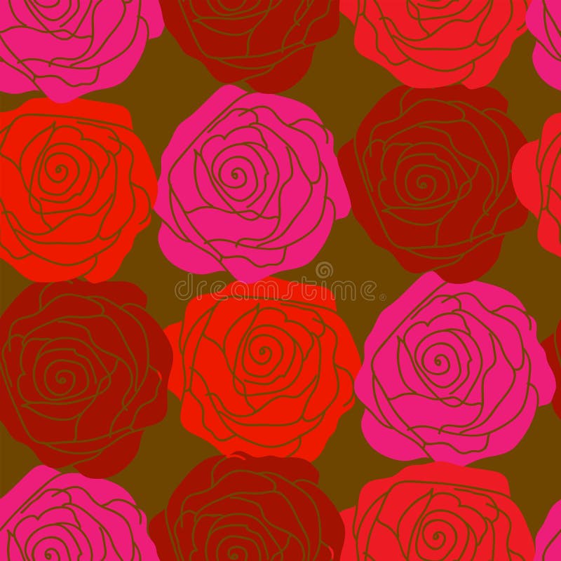 Seamless Texture with Red Roses Stock Vector - Illustration of birthday ...