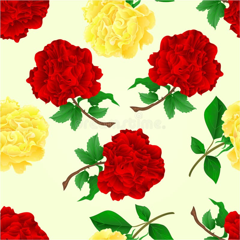 Seamless Texture Red and Tea Roses Vintage Vector Stock Vector ...