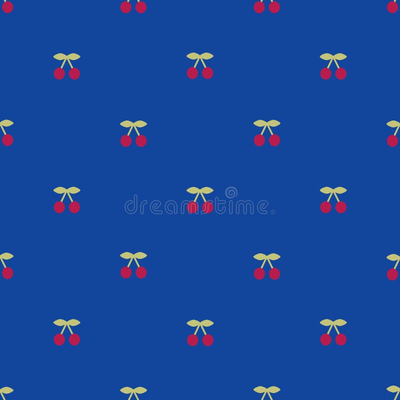 Seamless Texture with Ripe Red Cherries Icon. Stock Illustration ...