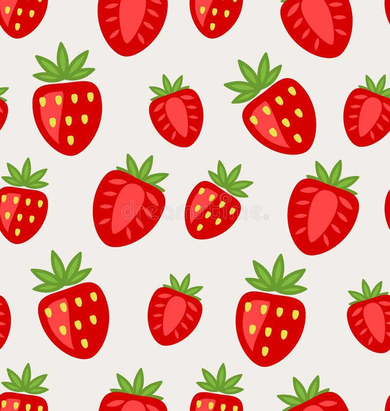 Seamless Texture of Ripe Strawberry Stock Vector - Illustration of ...