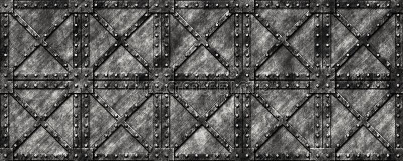 Riveted Metal Plate Seamless Texture Stock Illustration - Illustration ...