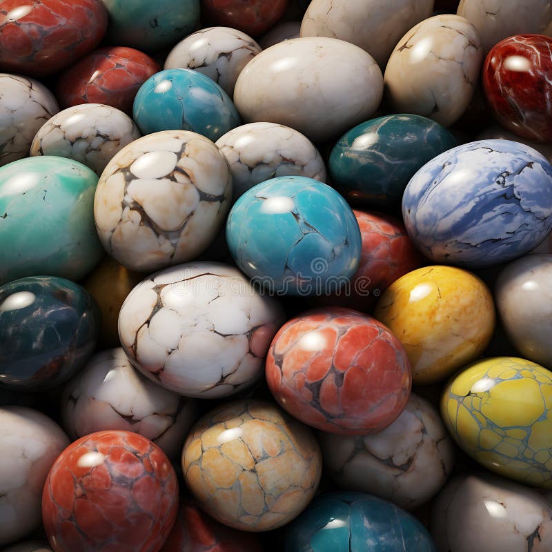 Seamless Texture of Rounded Multi - Colored Marble Stones, Background ...