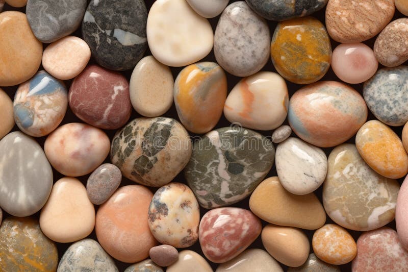 Seamless Texture of Rounded Multi-colored Marble Stones for Design, AI ...