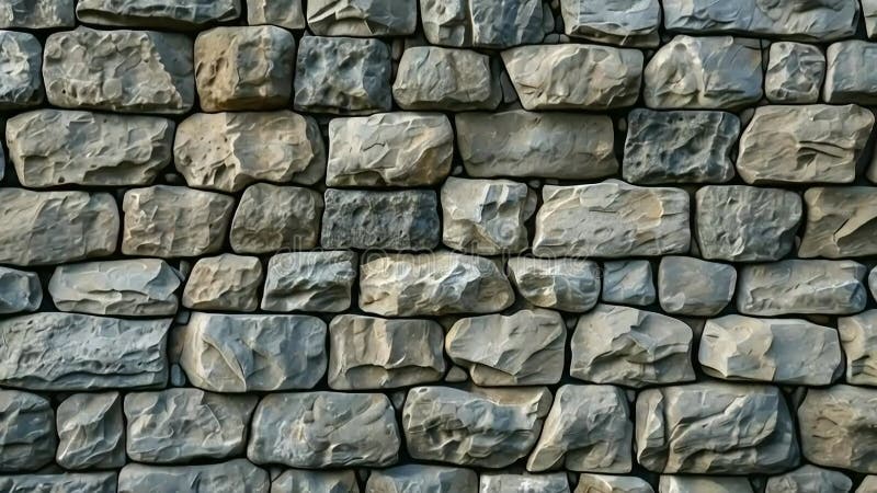 Seamless Texture of a Rustic Stone Wall Made of Rough, Uneven, Grey and ...
