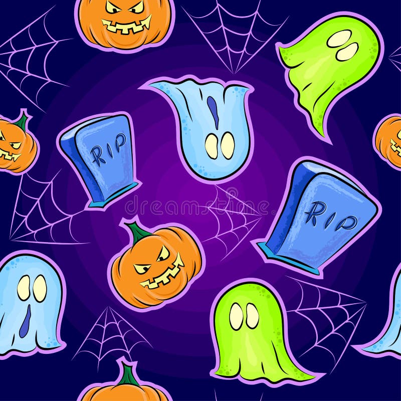 Seamless Texture Scary on Halloween Stock Illustration - Illustration ...