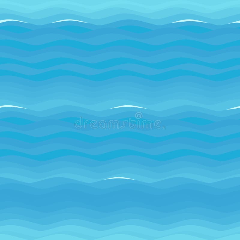 Seamless Texture: Sea with Waves Stock Vector - Illustration of retro ...