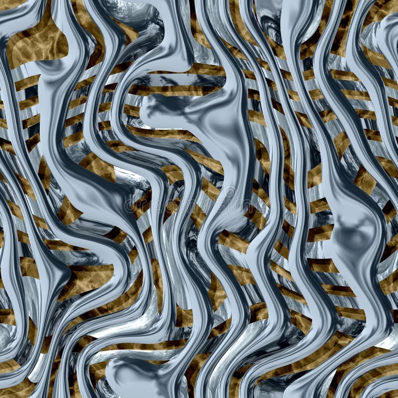 Seamless Texture of Shiny Metal Waves Stock Illustration - Illustration ...