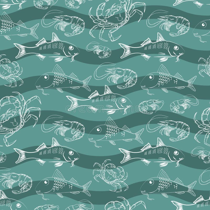 Repetitive Fish Design Stock Illustrations – 169 Repetitive Fish Design ...