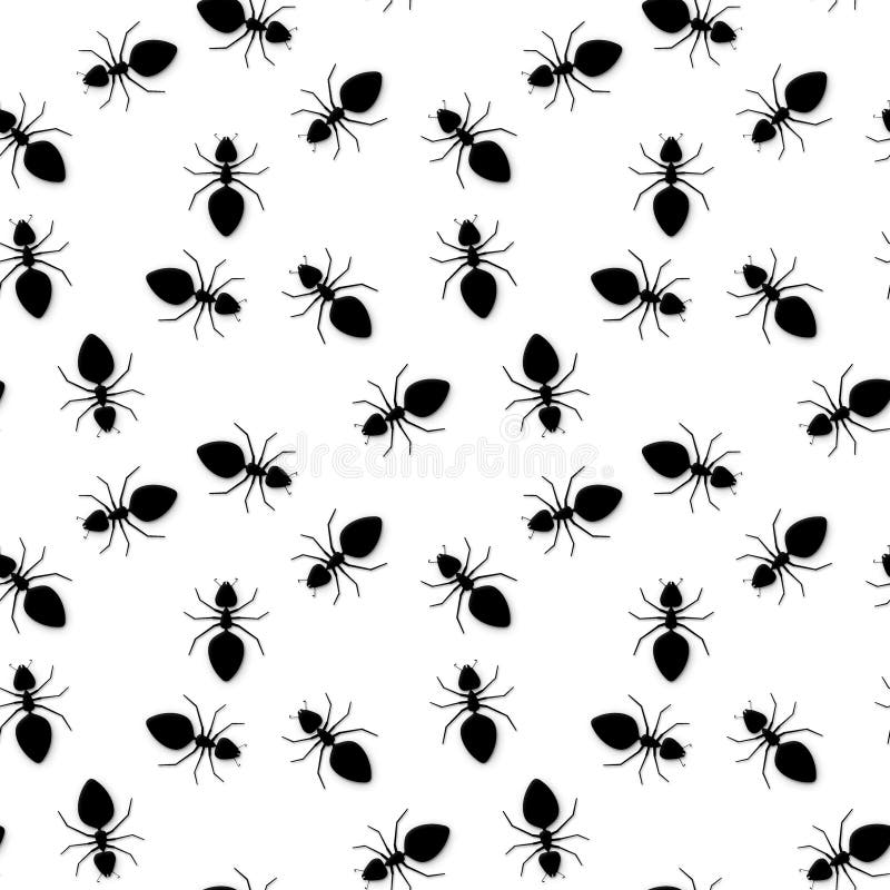 Seamless Texture - Silhouettes of Ants Stock Illustration ...
