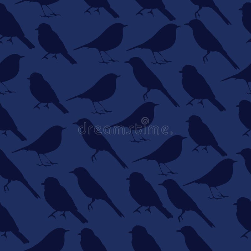 Seamless Texture with Silhouettes of Birds. Stock Vector - Illustration ...