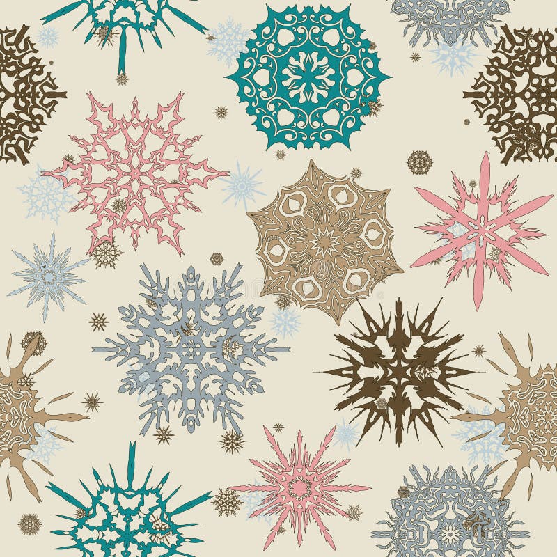 Seamless Texture with Snowflakes. Stock Vector - Illustration of flake ...