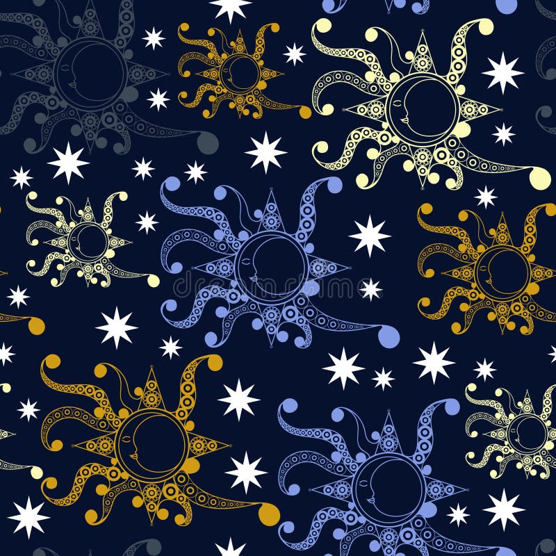 Seamless Texture with Solstice Stock Vector - Illustration of ...