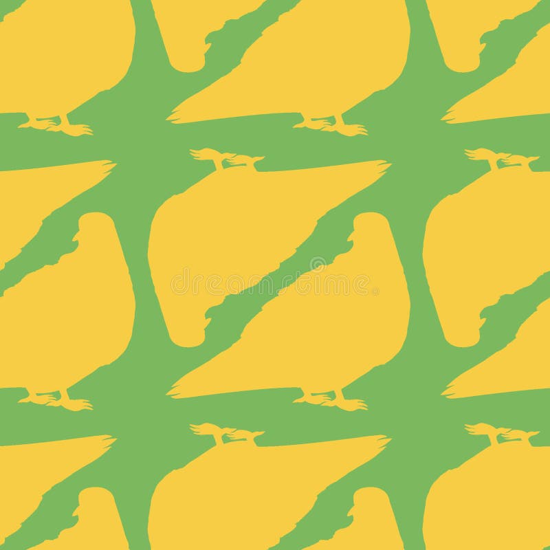 The Seamless Texture on the Square Background - Pigeons. Silhouette ...
