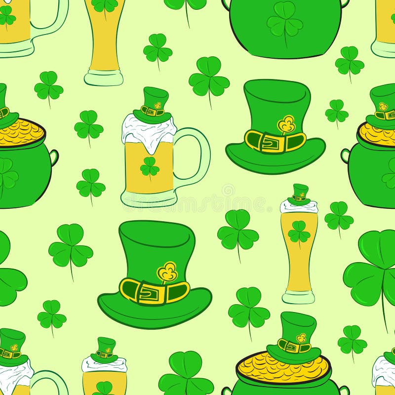 Seamless Texture St. Patrick S Day Stock Vector - Illustration of ...