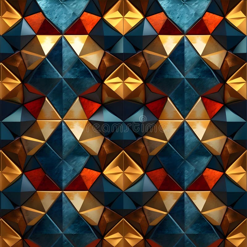 Seamless Texture of Stained-glass Window in Blue and Orange Colors ...