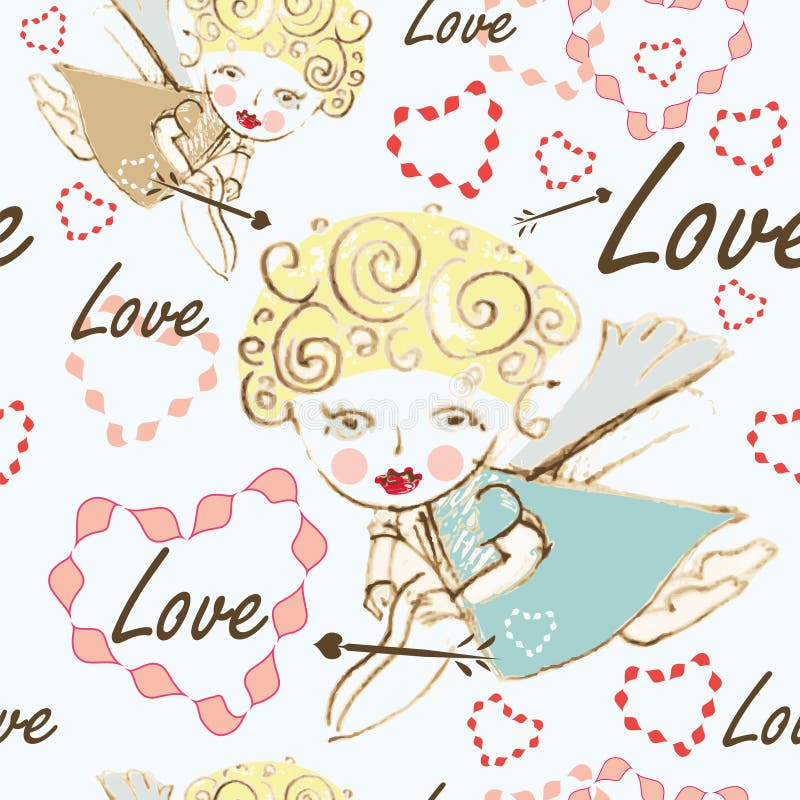 Stylized Angels on Frame with Shooting Star Isolated Stock Vector ...