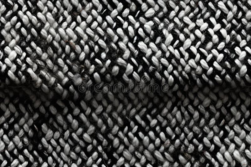 Seamless Texture of Textile Fabric with Pattern Knitted with Black and ...