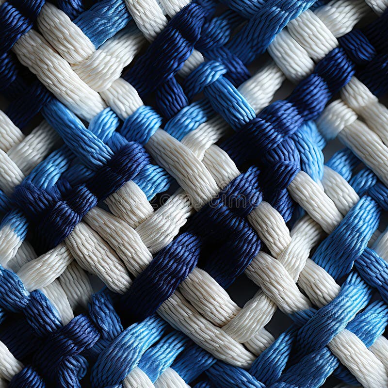 Seamless Texture of Textile Fabric with Pattern Knitted with Blue and ...
