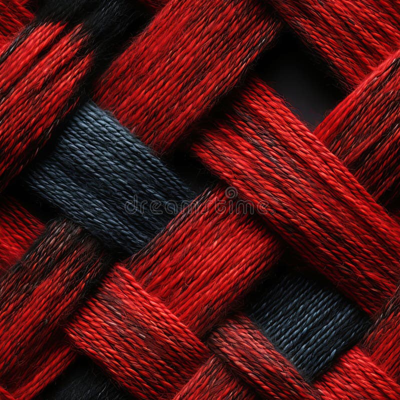 Seamless Texture of Textile Fabric with Pattern Knitted with Red and ...