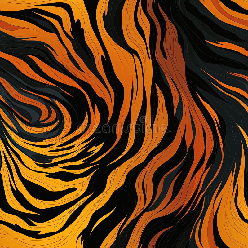 Seamless Texture with Tiger Animal Coloring Pattern in Orange Black ...