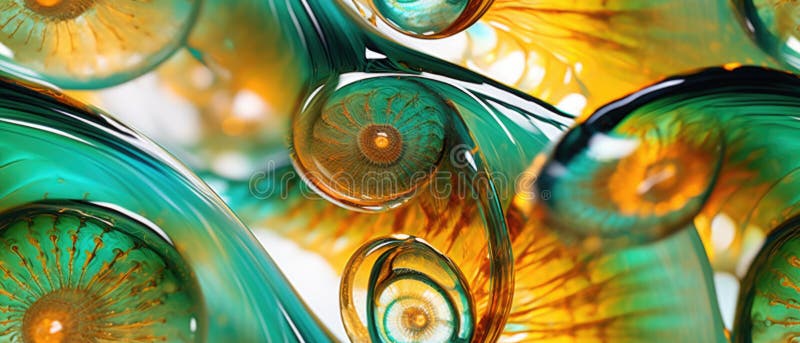 Seamless Texture of Translucent Glass Ammonite Fossil Shells in ...