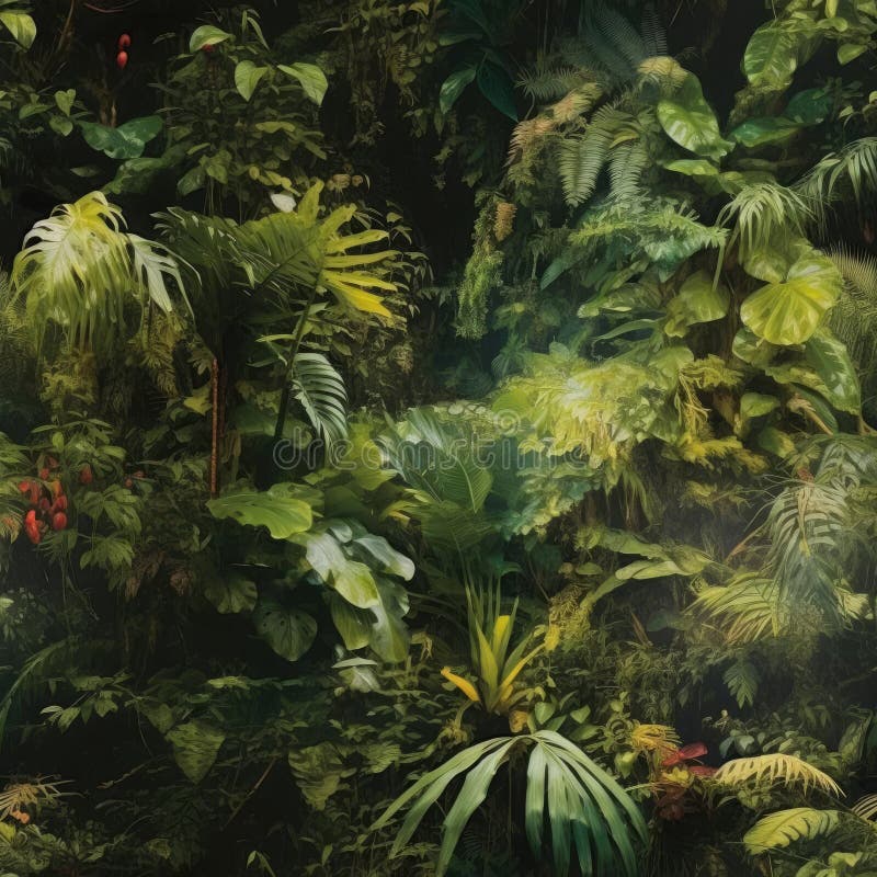 Seamless Texture. Tropical Jungle Stock Image - Image of flower, exotic ...