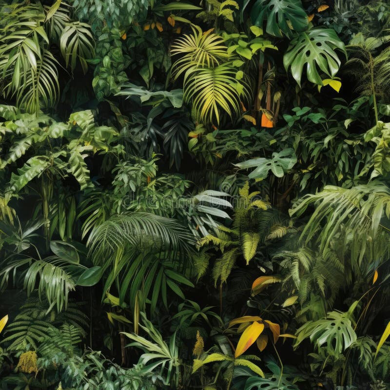 Seamless Texture. Tropical Jungle Stock Illustration - Illustration of ...