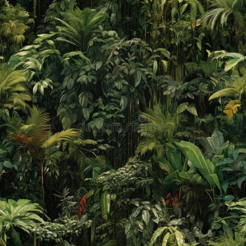 Seamless Texture. Tropical Jungle Stock Illustration - Illustration of ...