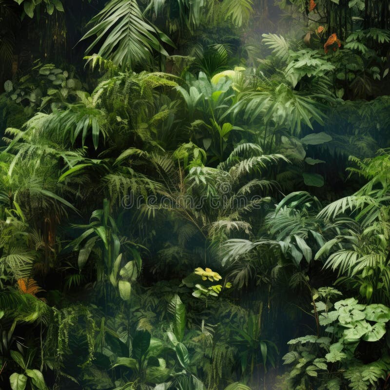 Seamless Texture. Tropical Jungle Stock Illustration - Illustration of ...