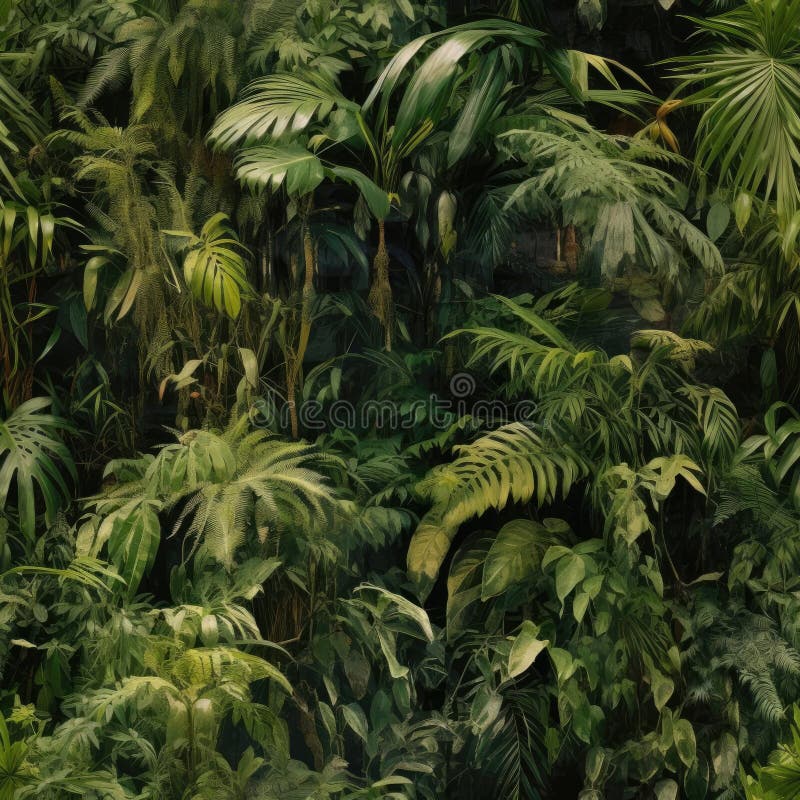Seamless Texture. Tropical Jungle Stock Illustration - Illustration of ...