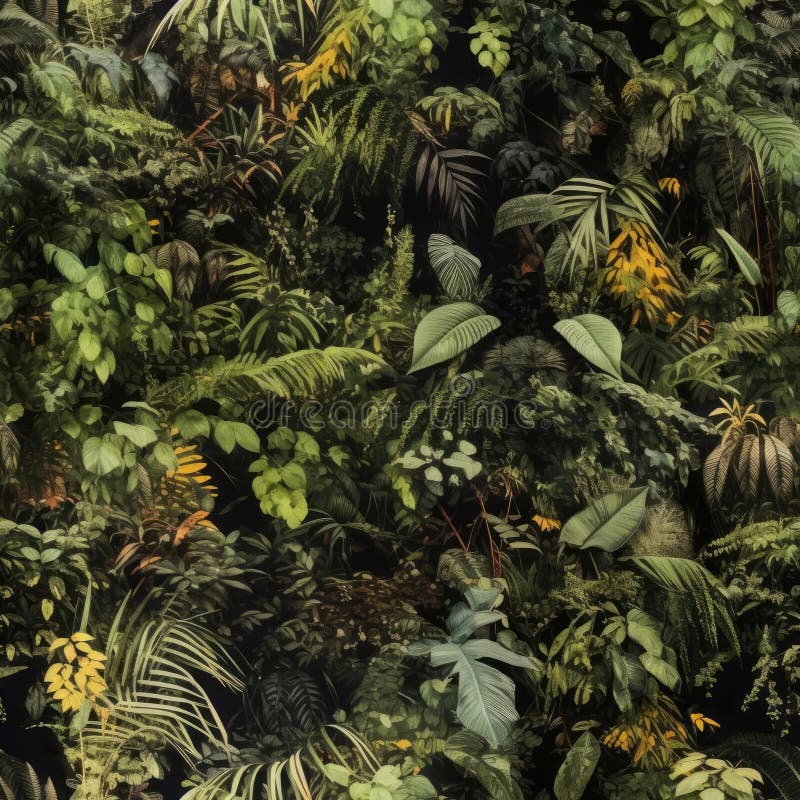Seamless Texture. Tropical Jungle Stock Illustration - Illustration of ...