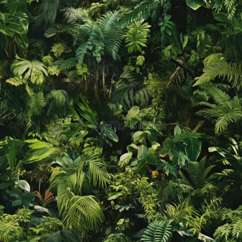Seamless Texture. Tropical Jungle Stock Illustration - Illustration of ...