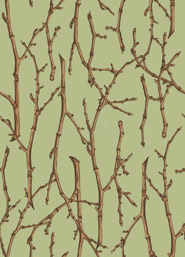 Seamless texture of twigs stock vector. Illustration of flora - 96680427
