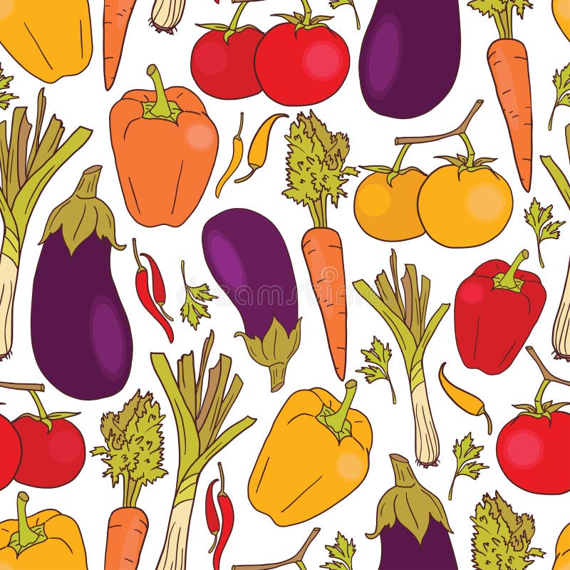 Seamless Texture with Vegetables Stock Vector - Illustration of design ...