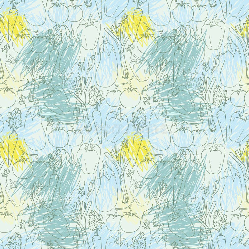 Seamless Texture with Vegetables Stock Vector - Illustration of healthy ...