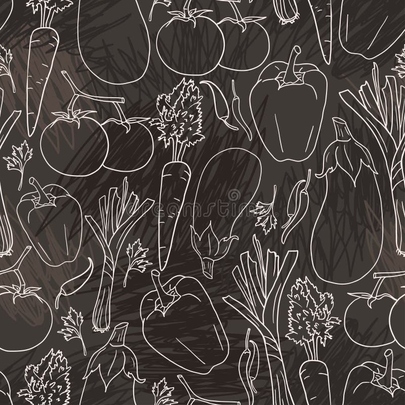 Seamless Texture with Vegetables Stock Vector - Illustration of season ...